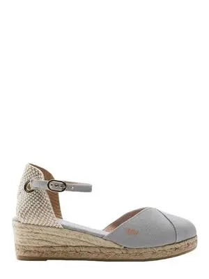 VISCATA Pubol Canvas Espadrille Wedges - Ash Grey