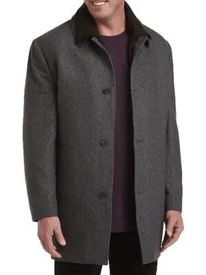 Calvin Klein Herringbone Zale Overcoat - Grey