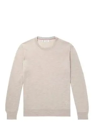 Brunello Cucinelli Cashmere And Silk-blend Sweater - Neutrals