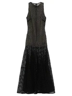 DAVID KOMA David Koma Flared-Hem Macramé Maxi Dress