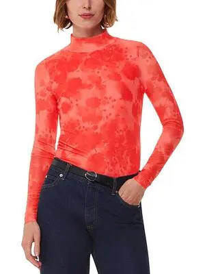 Whistles Blurred Blooms Mesh Top - Red Multi