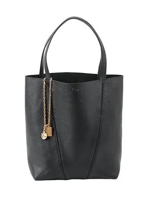 Chloé Medium Spin Leather Tote - Black Leather