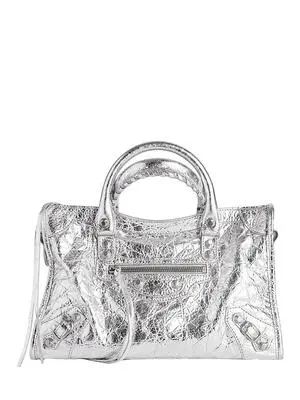 Balenciaga Balenciaga Le City Metallized Handbag Silver