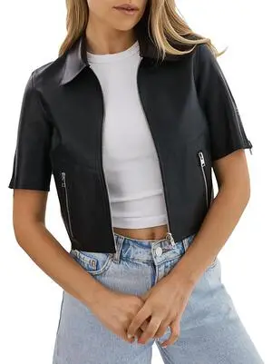 LAMARQUE Sevana Reversible Leather Jacket Black/silver