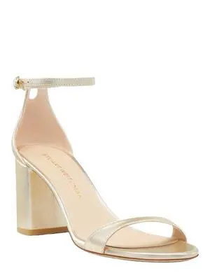 STUART WEITZMAN Nudist Block 75 Sandal - Light Gold