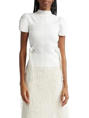 3.1 Phillip Lim Puff Sleeve Ribbed Top - Ivory