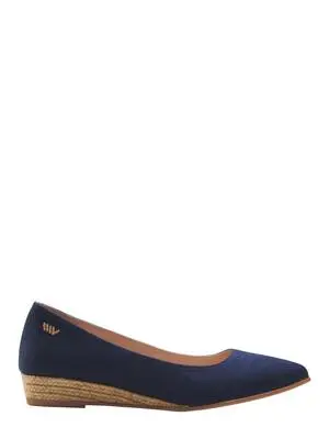 VISCATA Rubina Canvas Espadrille Flats - Navy Blue