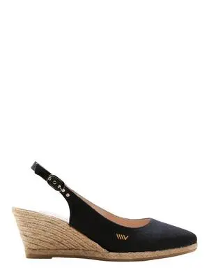 VISCATA Palomera Canvas Espadrille Wedges Black