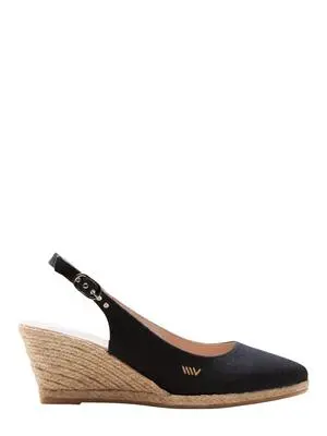 VISCATA Palomera Canvas Espadrille Wedges Medium Black