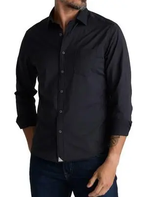 UNTUCKIT Gironde Performance Stretch Button-up Shirt - Black