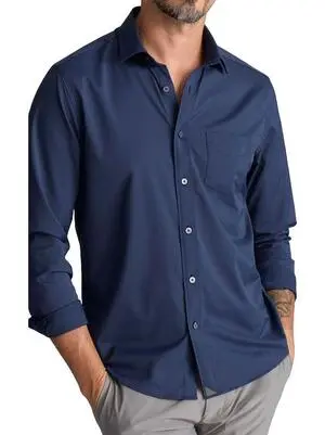 UNTUCKIT Gironde Performance Stretch Button-up Shirt - Navy