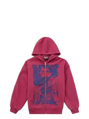 Supreme Supreme Hysteric Glamour Thermal Lined Zip Up Hooded Sweatshirt Washed Red