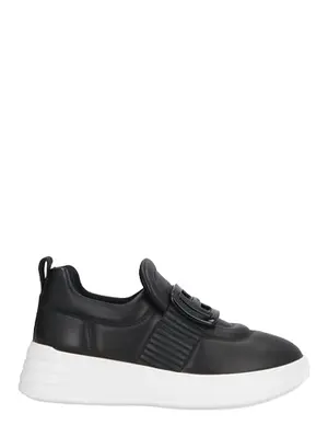 Hogan Leather Sneakers With Appliqués - Black