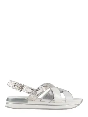 Hogan Leather Flatform Sandals - White