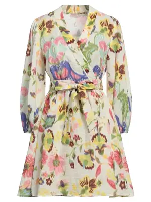 Anjuna Floral-print Linen Wrap Mini Dress - Yellow