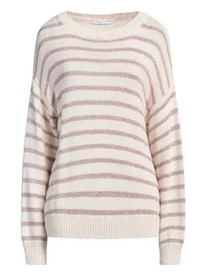 CARACTÈRE Striped Crewneck Sweater - White