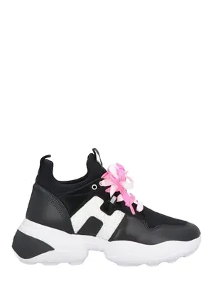 Hogan Sneakers In Textile Fibers And Leather - Black