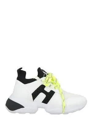 Hogan Sneakers In Textile Fibers And Leather - White