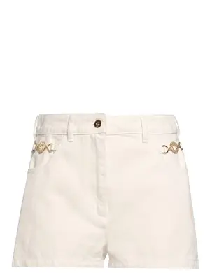 Patou Denim Shorts With Appliqués - Beige