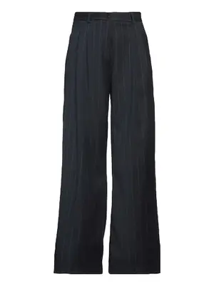 CARACTÈRE Wide-leg Pinstriped Trousers - Blue