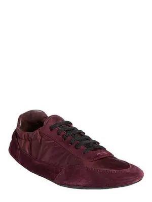 Prada Mixed Media Low-top Sneakers - Bordeaux