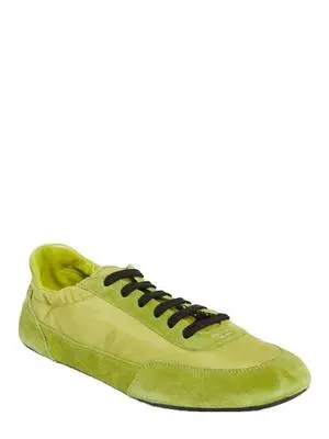 Prada Mixed Media Low-top Sneakers - Lime