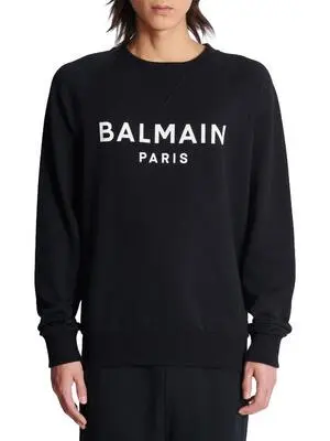 Balmain Logo Graphic Sweatshirt - Eab Black/ White