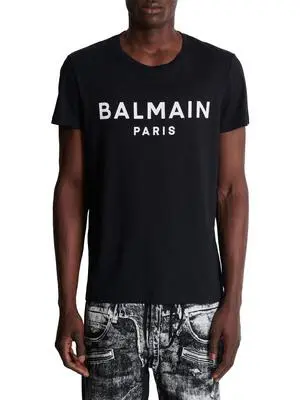 Balmain Logo Graphic T-shirt - Eab Black/ White