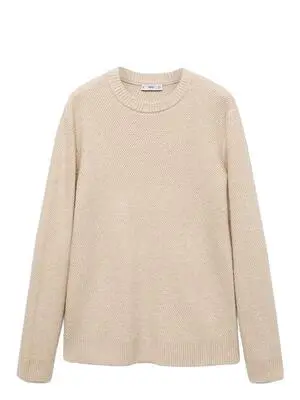 Mango Regular Fit Crewneck Sweater - Sand