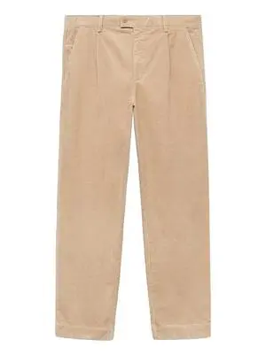 Mango Straight Leg Corduroy Pants - Beige