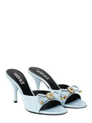 Versace Opera Bow Slide Sandal - Pastel Blue Gold