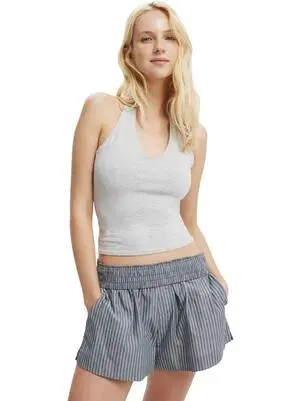 COTTON ON V-neck Halter Top - Grey Marle