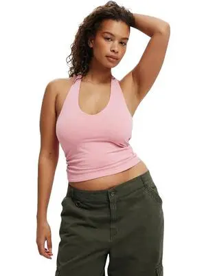COTTON ON Cotton On V-Neck Halter Top Prairie Pink