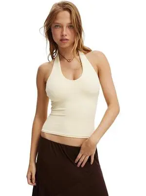 COTTON ON V-neck Halter Top - Vanilla Glow