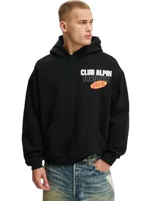 COTTON ON Box Fit Graphic Hoodie - Black Club Alpin