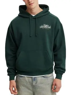 COTTON ON Box Fit Graphic Hoodie Pine Needle Green Higher