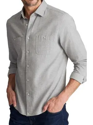 UNTUCKIT Hemsworth Flannel Twill Button-up Shirt - Light Grey