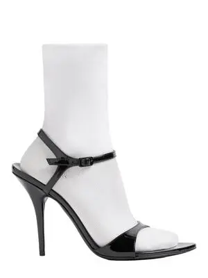 Balenciaga Avenue Patent Leather Sock Pumps - Black,white