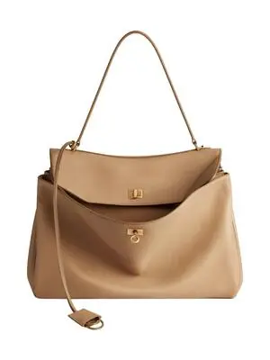 Balenciaga Rodeo Large Leather Top Handle Bag - Neutral