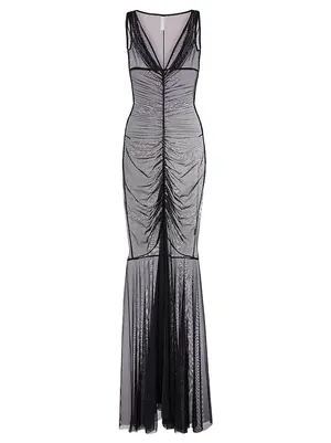 Norma Kamali Tara Ruched Gown - Black