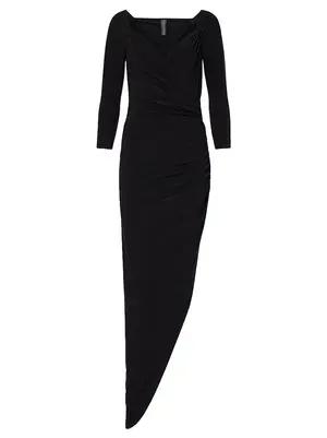NORMA KAMALI Norma Kamali Asymmetrical Off-the-Shoulder Gown