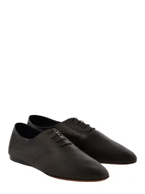 THE ROW Awar Lace-up Leather Oxford Shoes - Brown