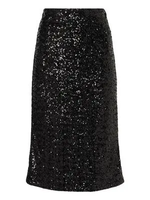Dolce & Gabbana Dolce&Gabbana Sequined Midi Skirt Black