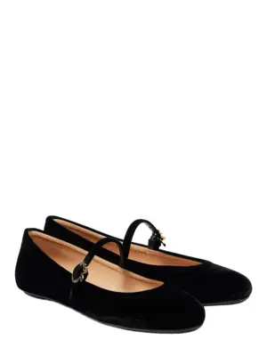 GIANVITO ROSSI Gianvito Rossi Carla Velvet Ballet Flats