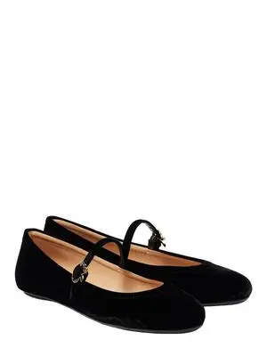 GIANVITO ROSSI Carla Velvet Ballet Flats - Black
