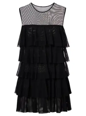 Norma Kamali Ruffled Semi-sheer Gown - Black