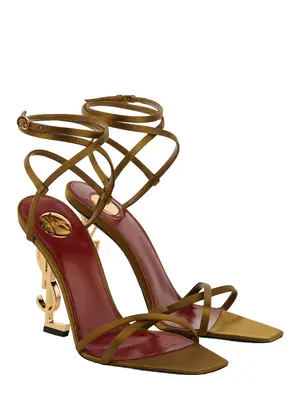 Saint Laurent Opyum 110 Crêpe Sandals - Gold