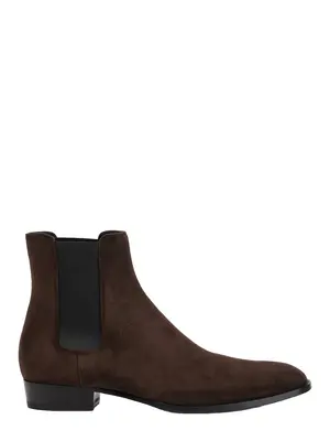 Saint Laurent Wyatt Chelsea Boots - Brown