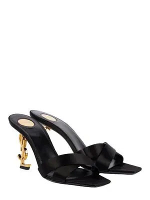 Saint Laurent Opyum 85 Satin Crêpe Mules - Black