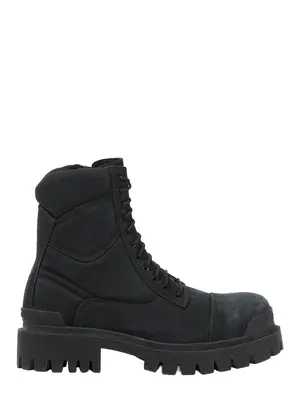 Balenciaga Combat Strike Lace-up Boots - Black